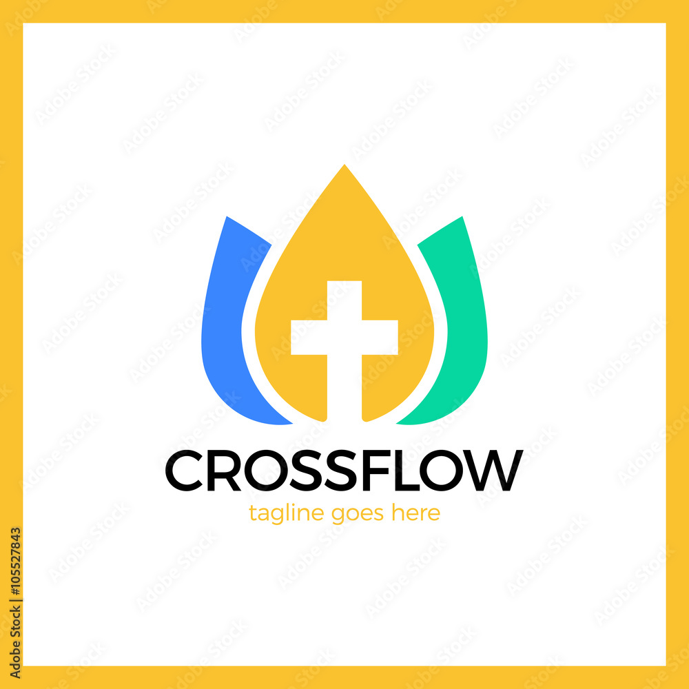 Flower Cross Logo - Church Stock Vector | Adobe Stock