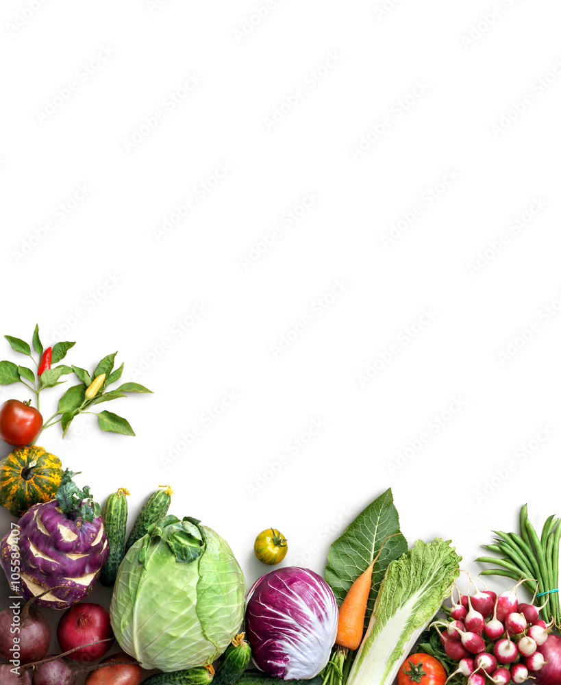 Photo Stock Organic food background. Food photography different fruits ...