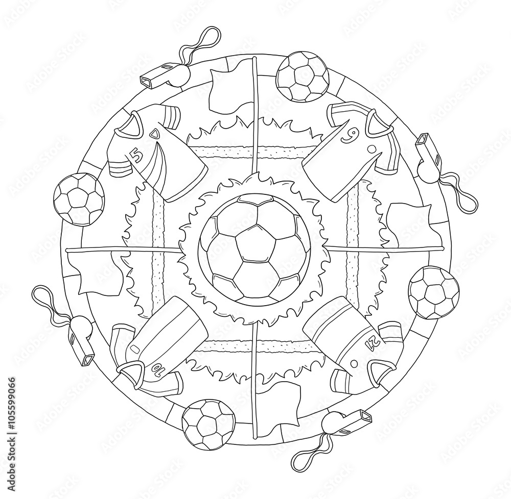 Stock-Illustration „Mandala Fußball“ | Adobe Stock