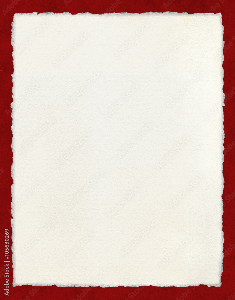 Deckled Paper with Red Border Stock Photo | Adobe Stock