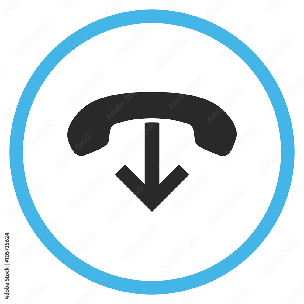 Phone Hang Up vector bicolor icon. Image style is a flat icon symbol ...