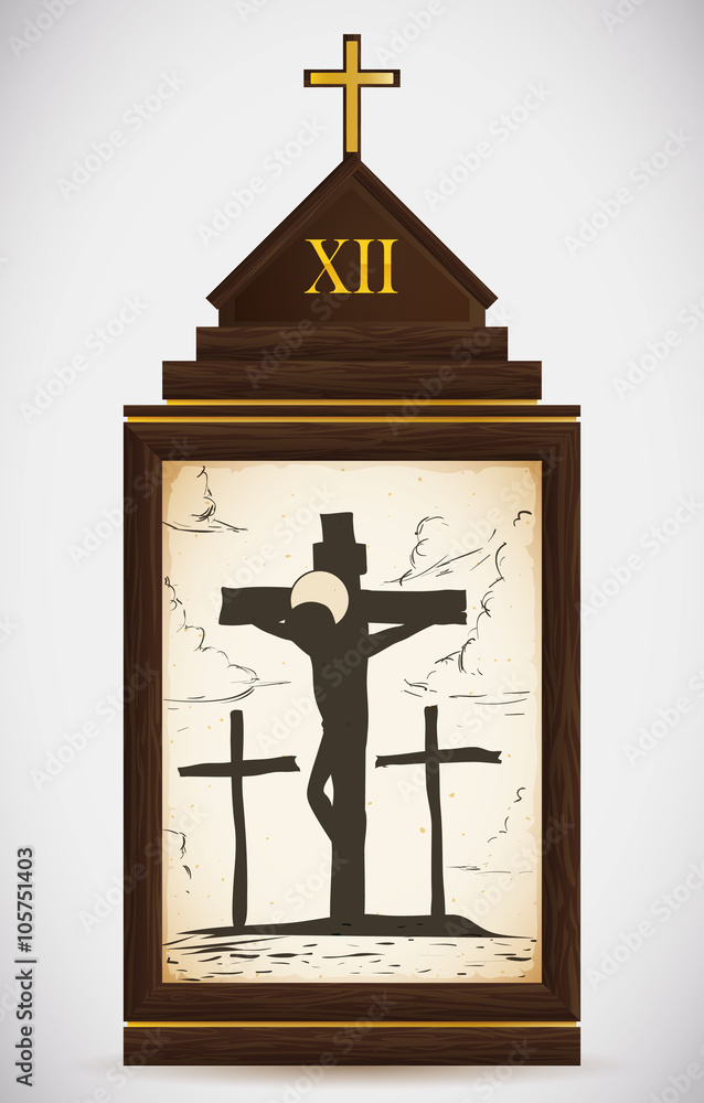 Jesus Dies on the Cross, Vector Illustration Stock Vector | Adobe Stock