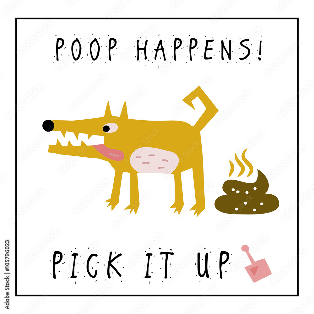 cartoon vector illustration of cute dog dumped poop Stock Vector ...