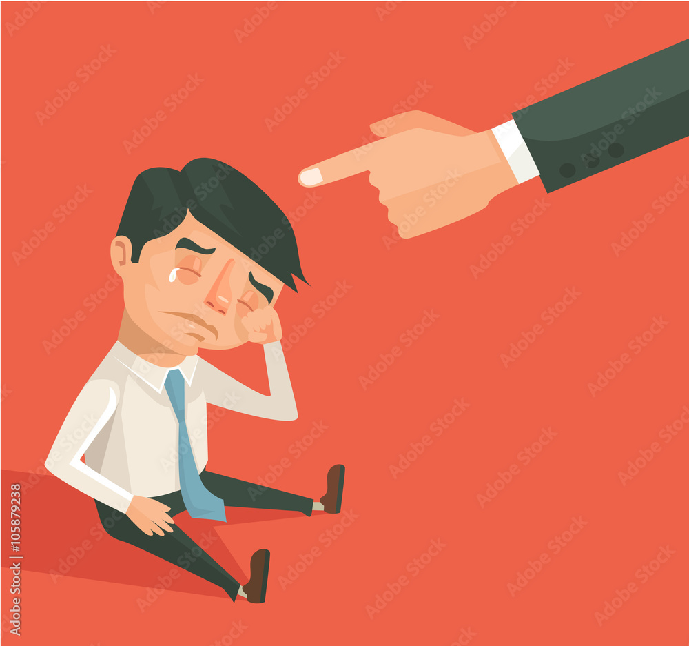 Guilty man. Vector flat cartoon illustration 素材庫向量圖 | Adobe Stock