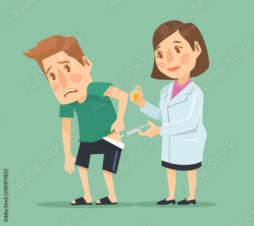 Injection. Vector flat illustration Stock Vector | Adobe Stock