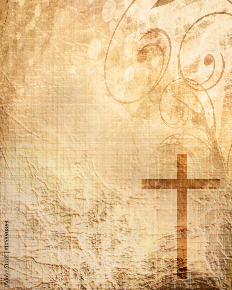Christian cross on paper background Stock Illustration | Adobe Stock
