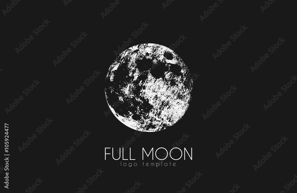 Moon logo design. Creative moon logo. Night logo. Full moon. Stock ...