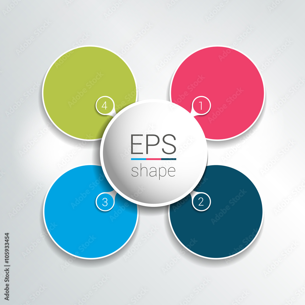 Round infographic 4 steps net flow chart. Diagram, graph, chart ...