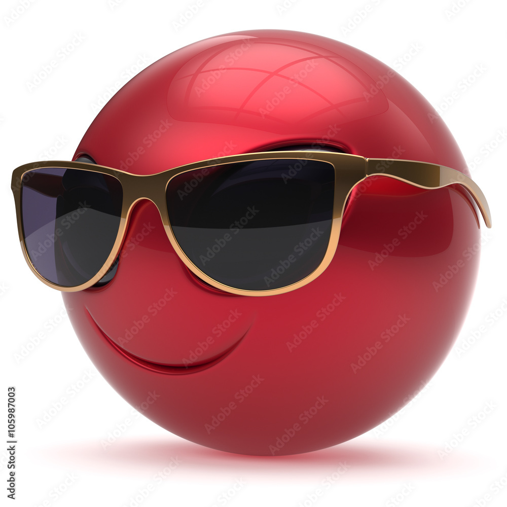 Smiley alien face head cartoon cute sunglasses emoticon monster ball ...