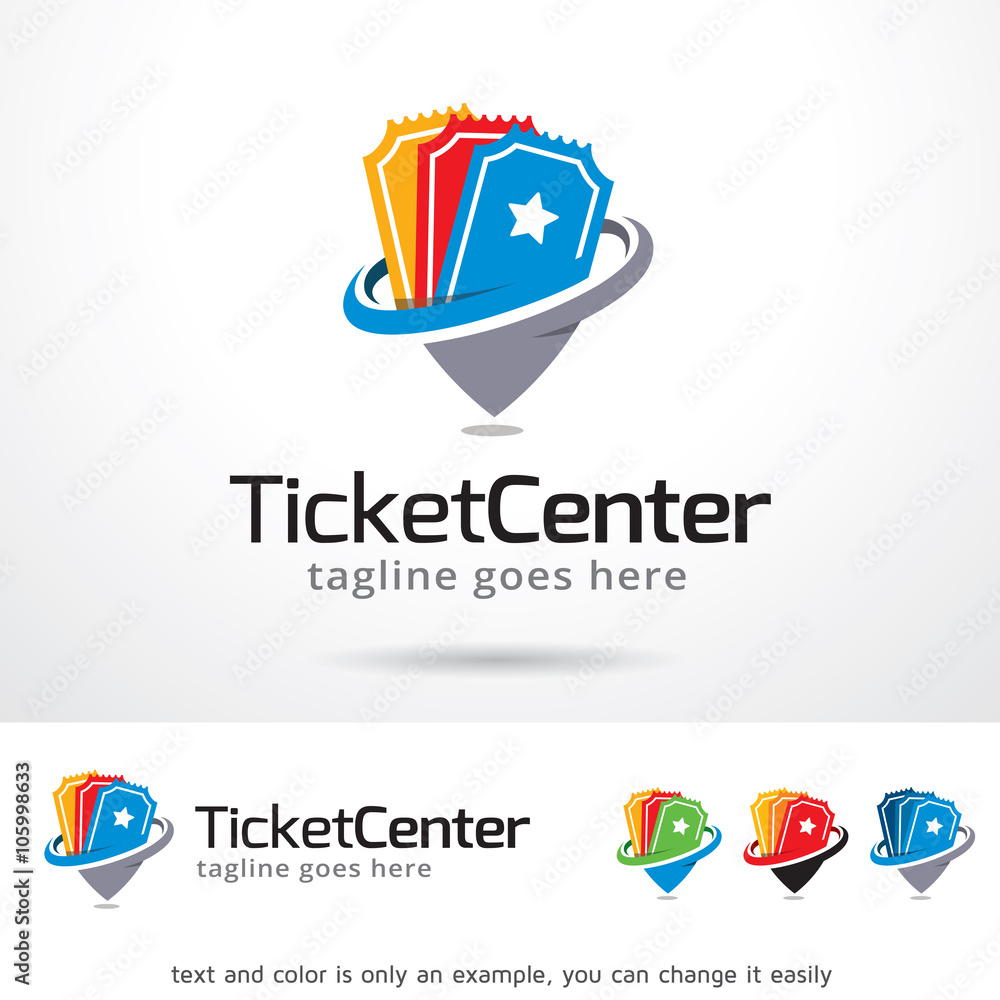 Ticket Center Logo Template Design Vector Stock Vector | Adobe Stock