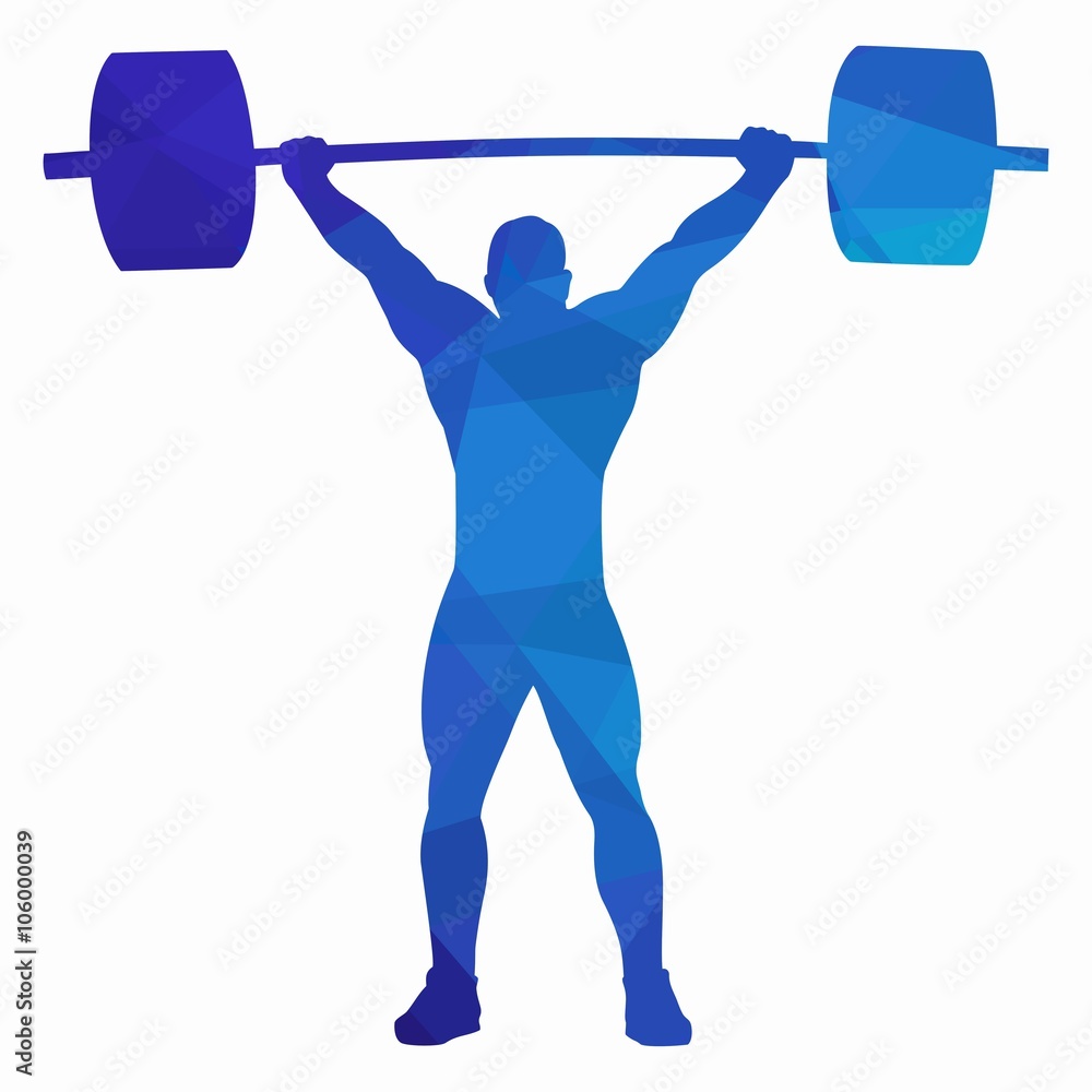 silhouette of weightlifter , vector drawing Stock Vector | Adobe Stock