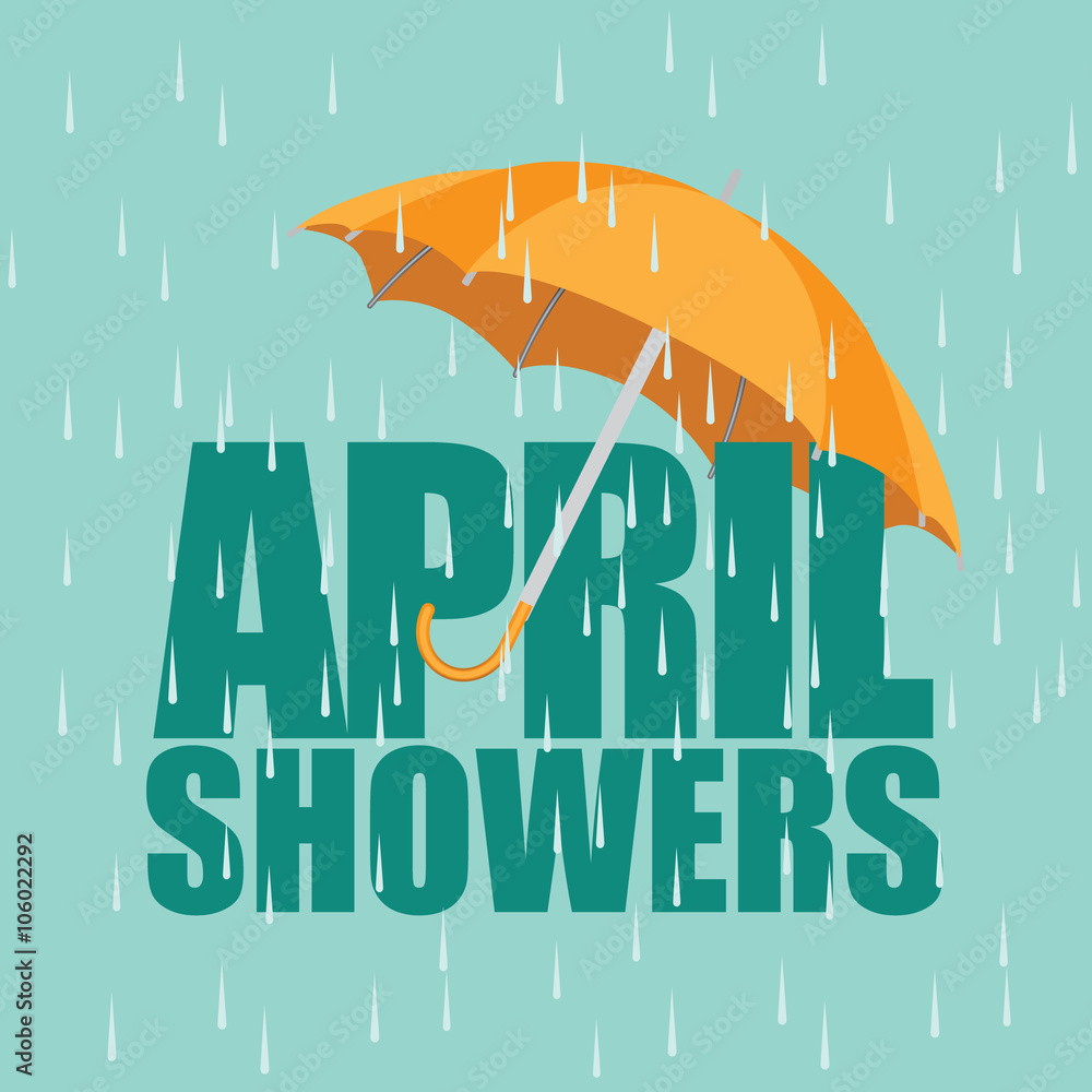 Umbrella in the rain. April showers. EPS 10 vector. Stock Vector ...