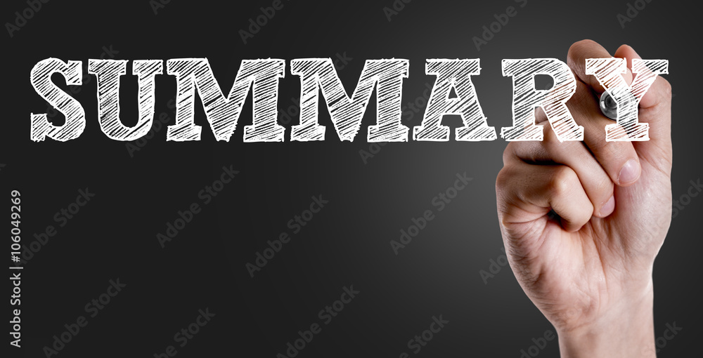 Hand writing the text: Summary Stock Photo | Adobe Stock