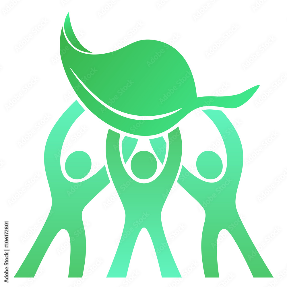 Teamwork Eco Friendly Logo Stock Vector | Adobe Stock