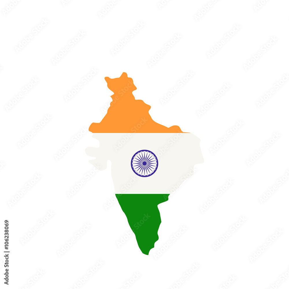 Map of India with the image of the national flag Stock Vector | Adobe Stock
