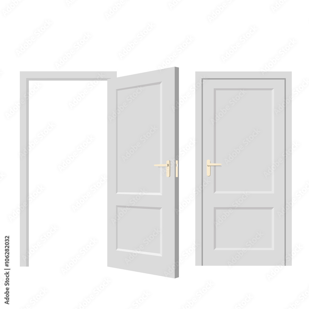 Isolated doors. Realistic vector illustration Stock Vector | Adobe Stock