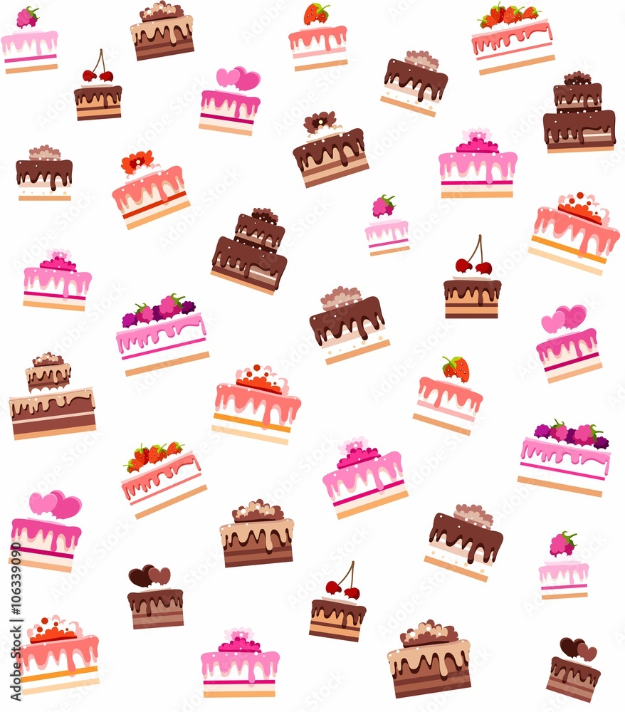 Background seamless, cakes and pastries. Stock Vector | Adobe Stock