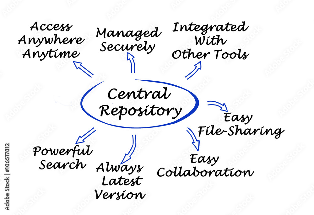 Diagram of central repository Stock Illustration | Adobe Stock