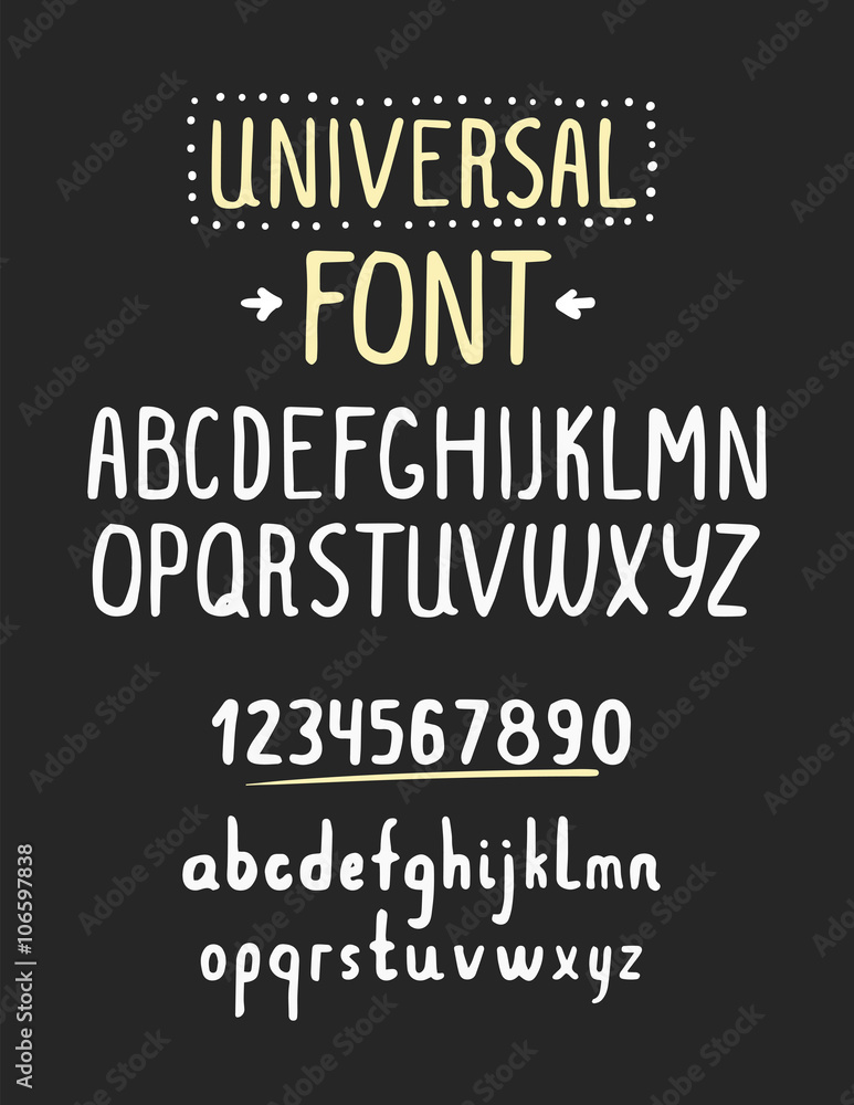 Line simple font. Universal alphabet with small and capital lett Stock ...