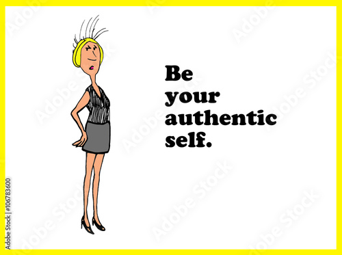 Cartoon illustration, 'be your authentic self'. – Stock-Illustration ...