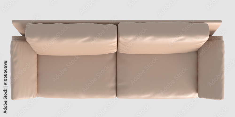 Rendering Sofa Top View Isolated On White Stock Illustration | Adobe Stock