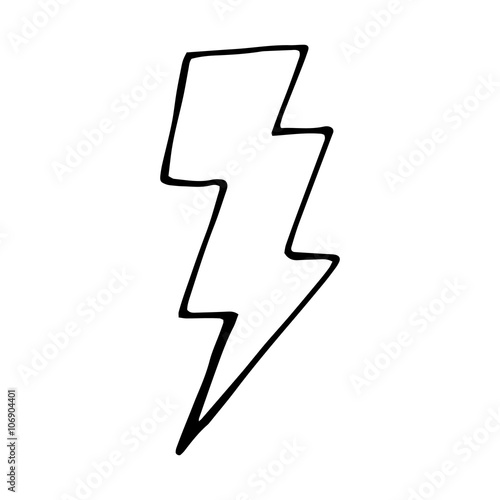 Vector doodle illustration for design, lightning bolt hand drawn - Buy ...