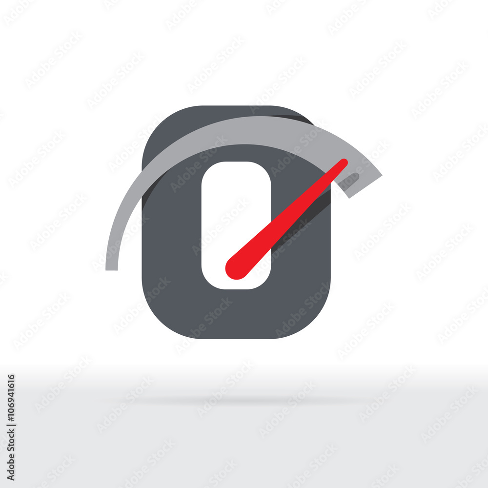 O Letter Car Speedometer, O Letter Meter Logo Stock Vector | Adobe Stock