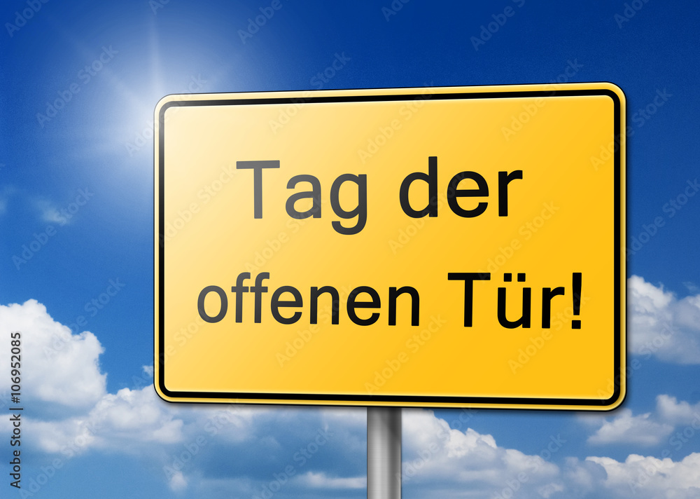 Stock-Foto „Tag der offenen Tür Schild“ | Adobe Stock