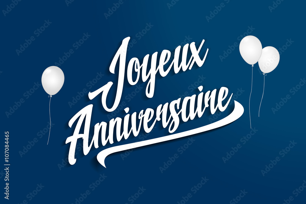 Ilustración de Stock Joyeux Anniversaire - Happy Birthday in French ...
