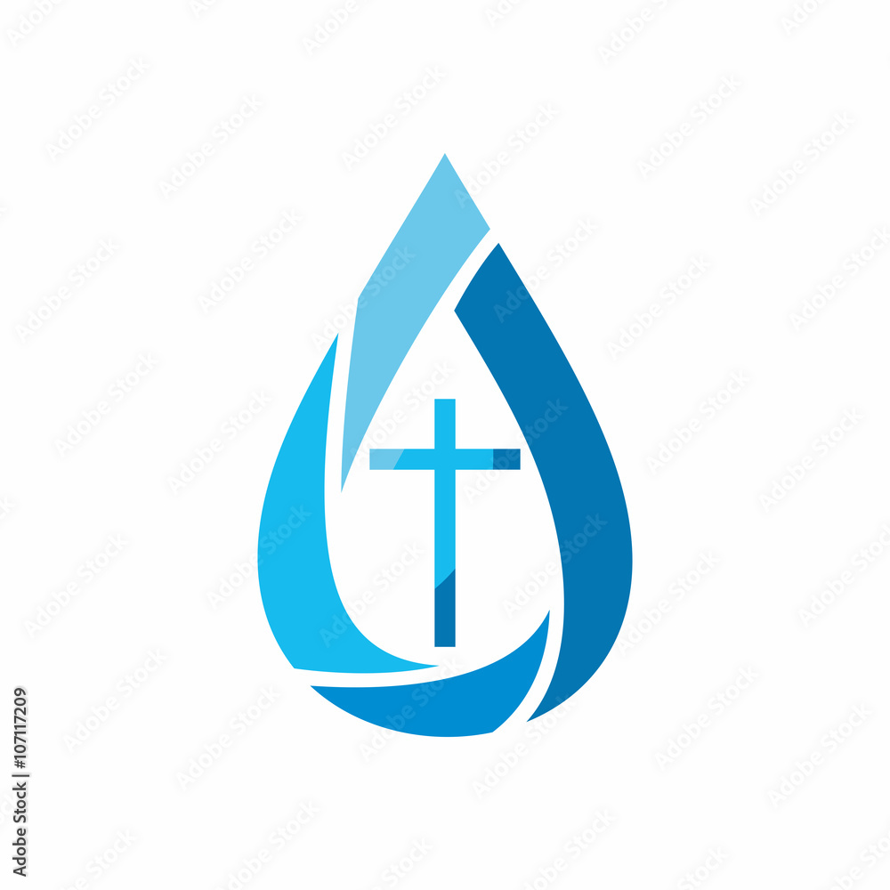 Logo church. Christian symbols. A drop. Jesus - the source of living ...