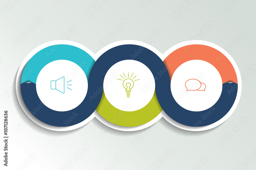 Circle first, second and third diagram, scheme, chart. 3 template for ...