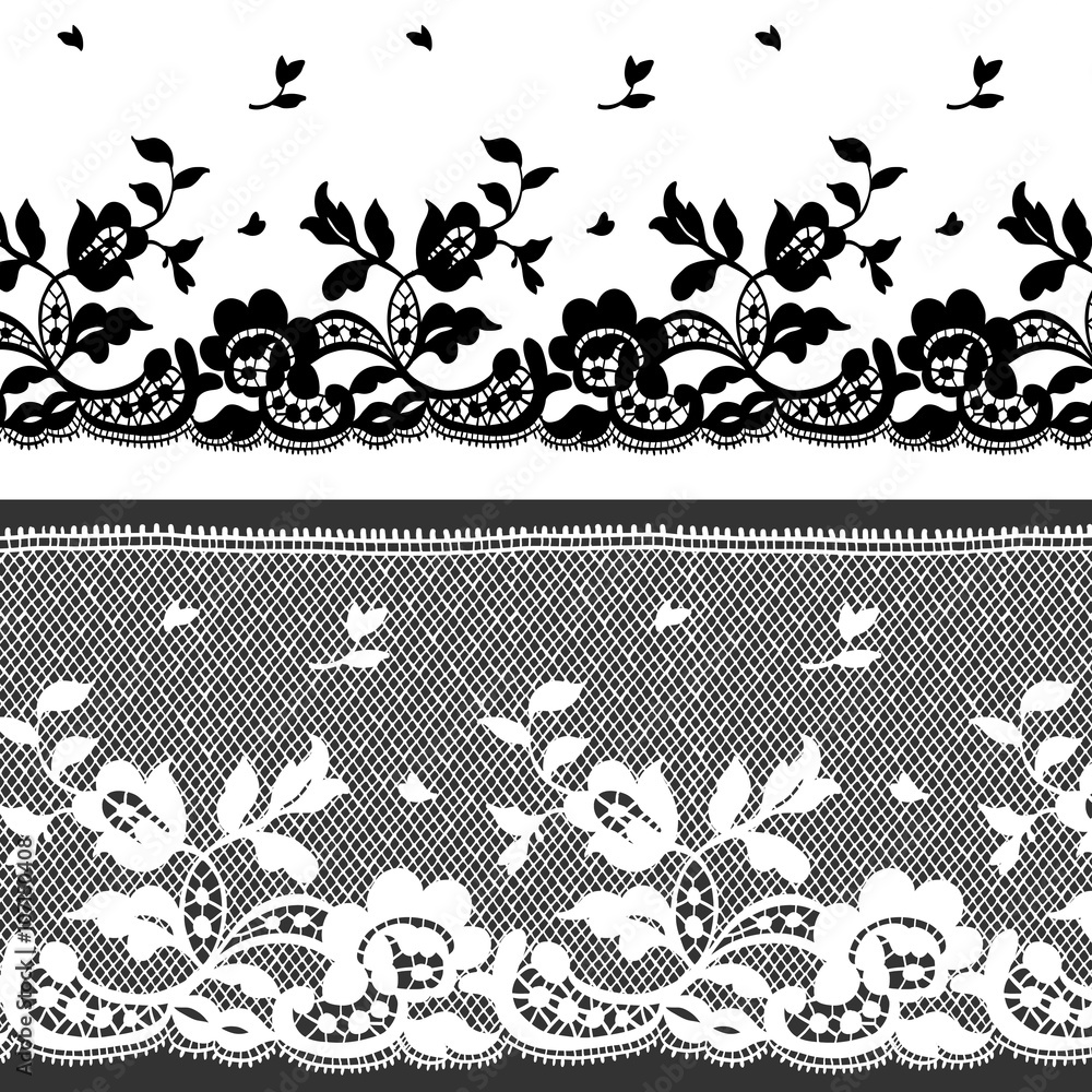 Vector lace border design set Stock Vector | Adobe Stock