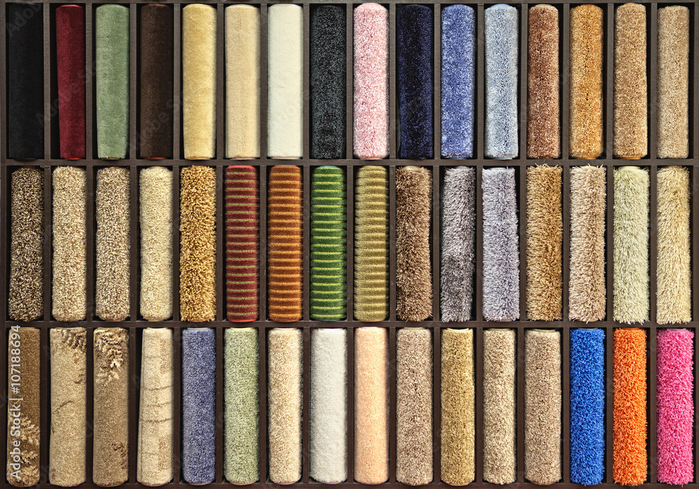 samples of multi-colored carpets Stock Photo | Adobe Stock