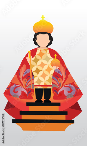 Sinulog Festival Dancer Holding Santo Niño Figure Stock Vector Adobe Stock
