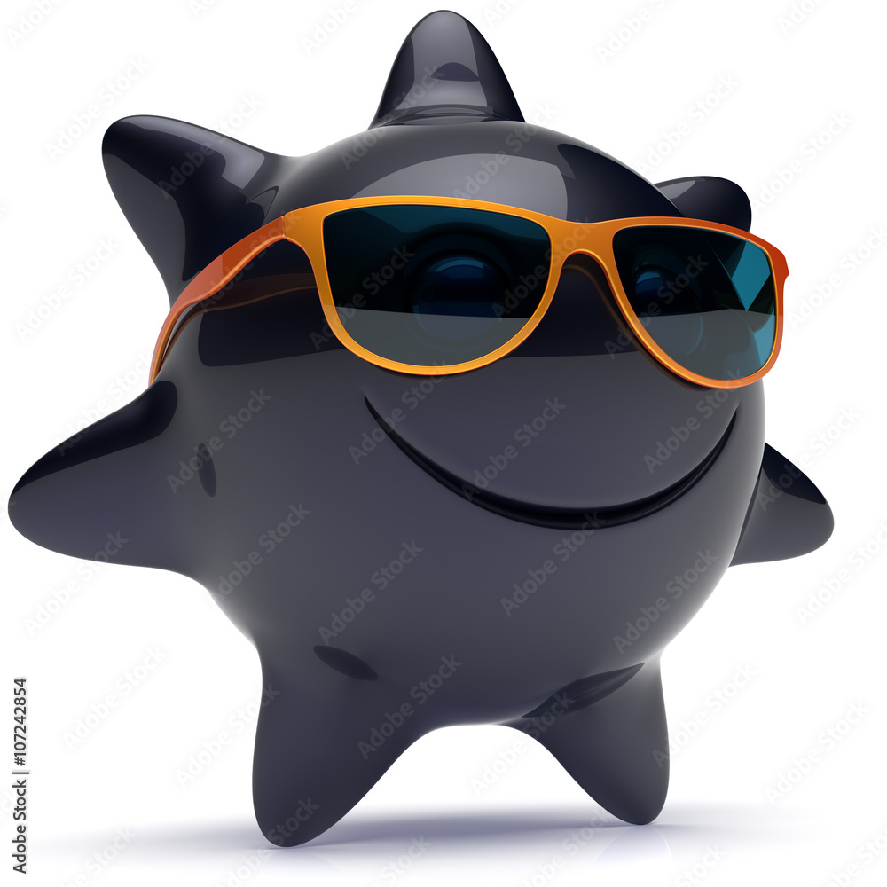 Ilustración de Stock Sun star smiley face sunglasses cheerful summer ...