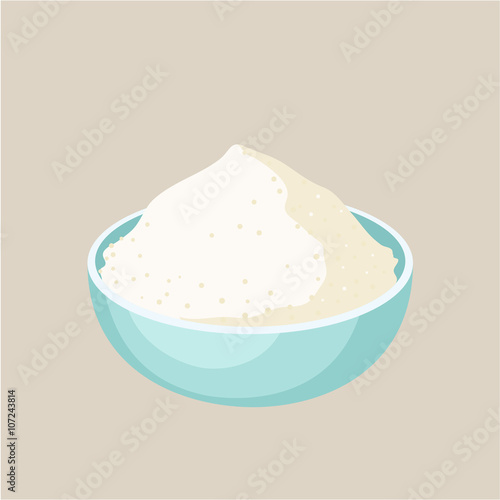Bowl of flour Stock Vector | Adobe Stock