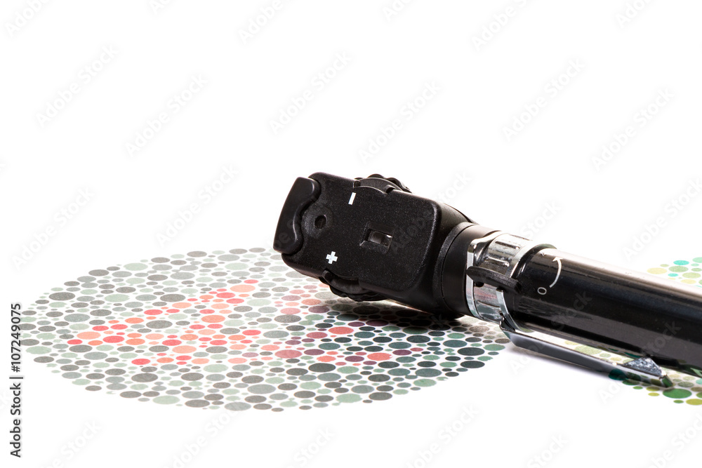 Color vision test chart, and Ophthalmoscope Stock Photo | Adobe Stock