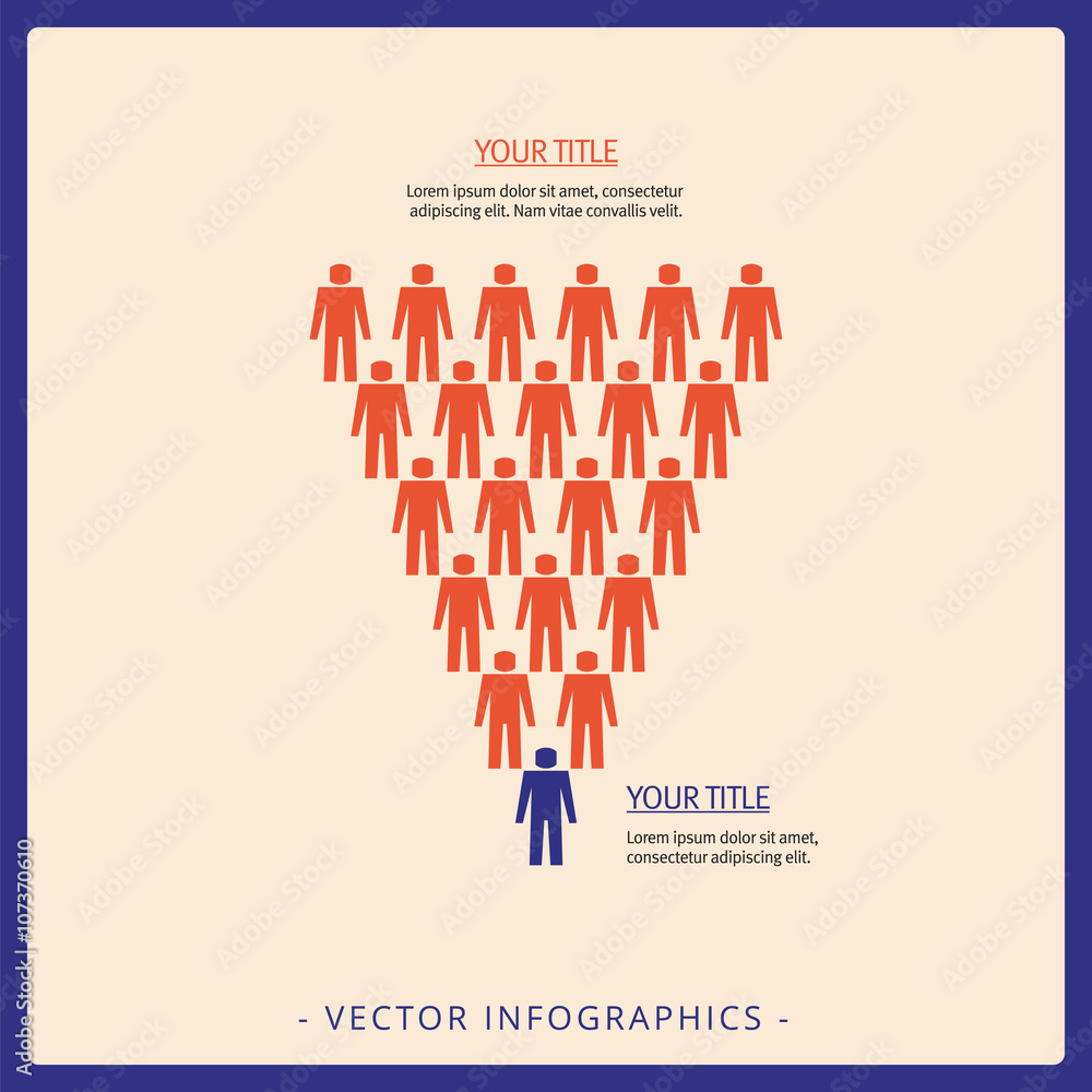 Vetor Inverted people pyramid vector template do Stock | Adobe Stock