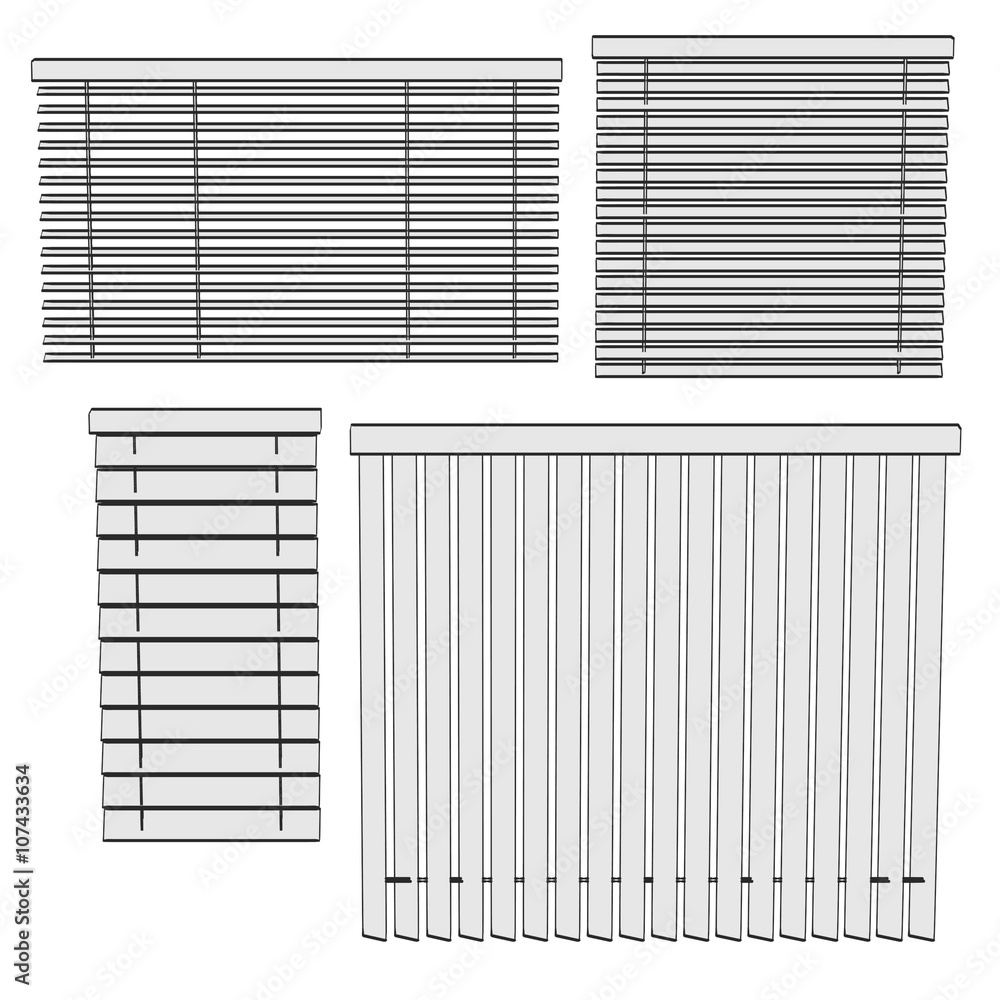 2d cartoon illustration of windows blinds Stock Illustration | Adobe Stock
