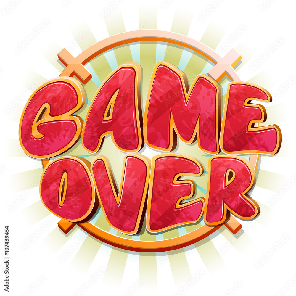 Game over message in vector cartoon style Stock Vector | Adobe Stock