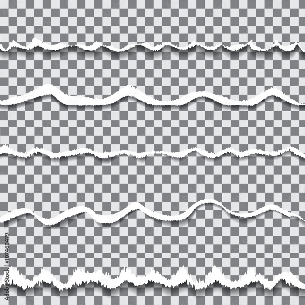 Scrap piece of paper on transparent background vector illustration ...