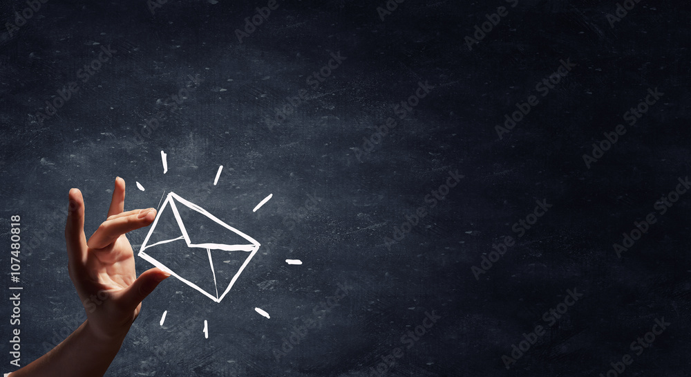 Foto mailing list drawn by hand isolated on blackboard do Stock | Adobe ...