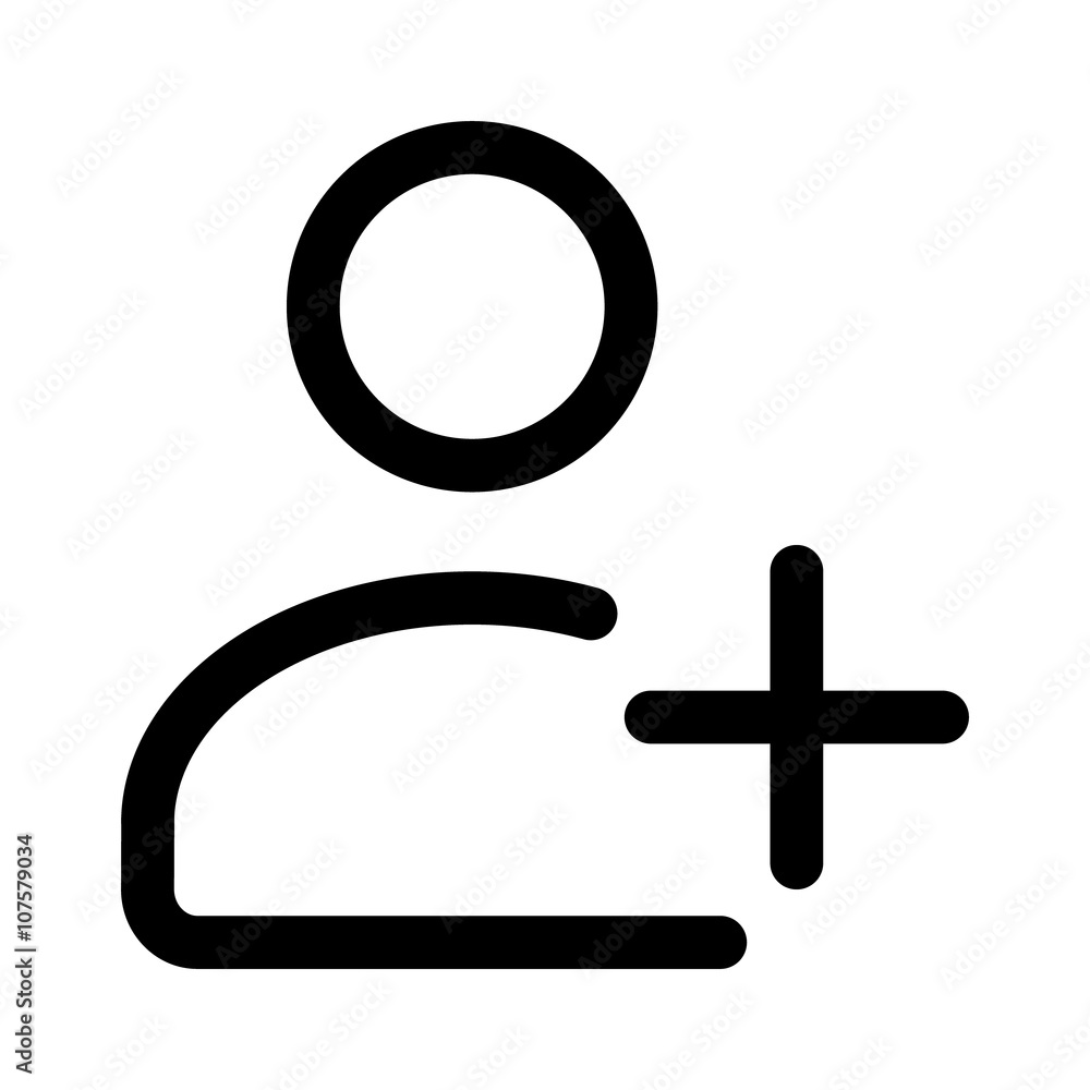 Add new user account or add new friend line art icon for apps and ...