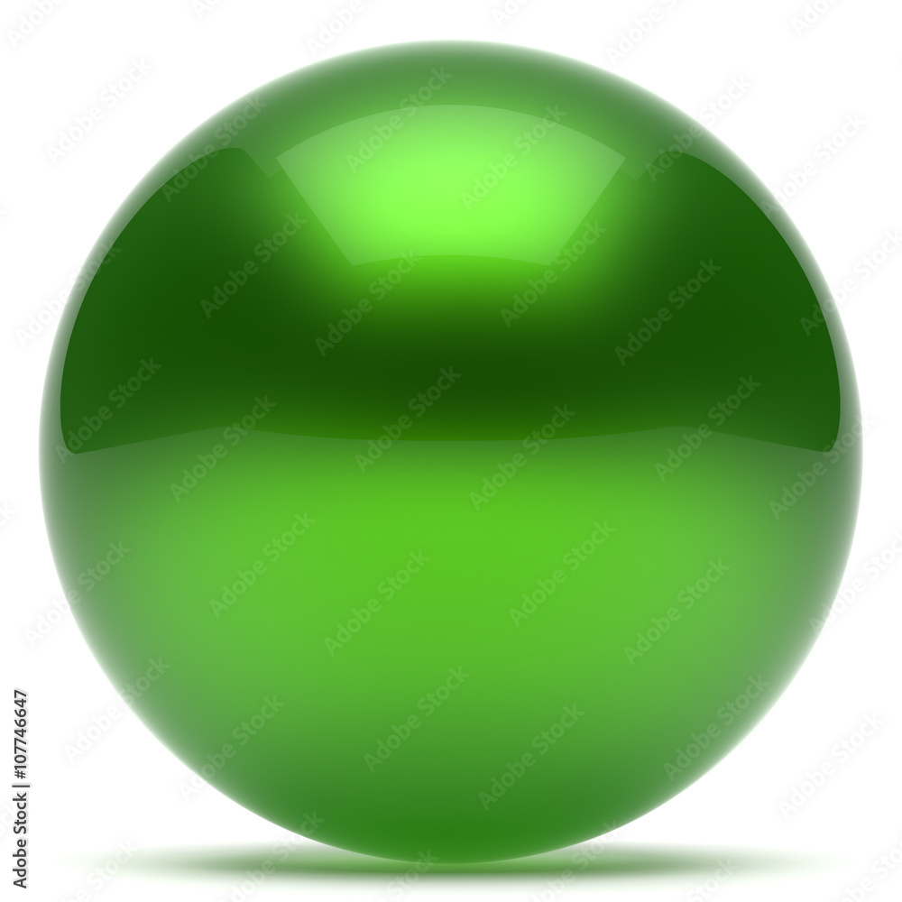 Ball green sphere geometric shape round button basic circle solid figure simple minimalistic ...