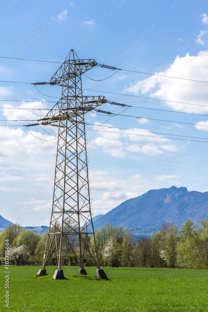 Strommast - Leitung - Strom - Freileitung - Elektrizität Stock Photo ...