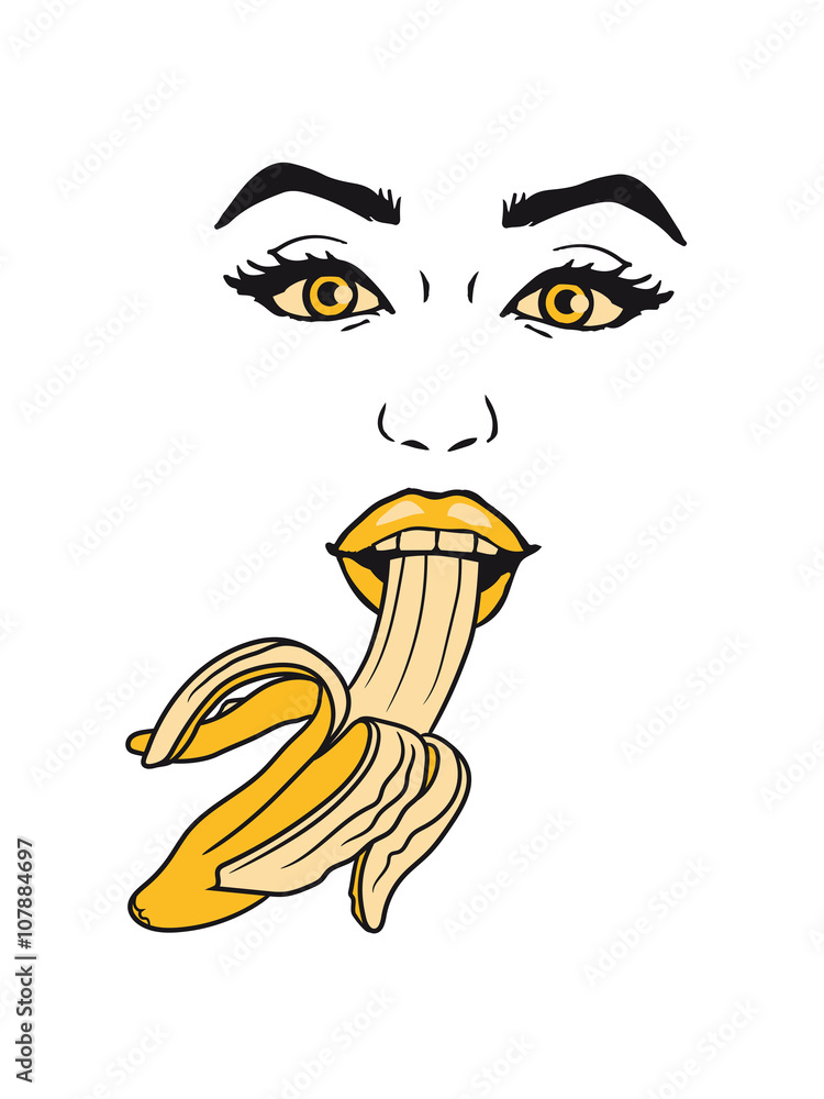 Open Peeled Banana Eating Delicious Sexy Hot Blow Girl Hot Hot Suck