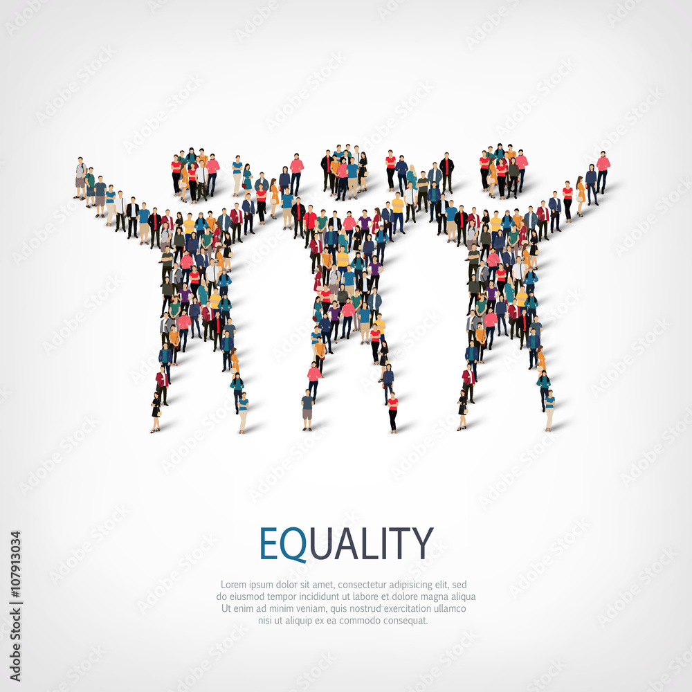 equality people sign 3d Stock Vector | Adobe Stock