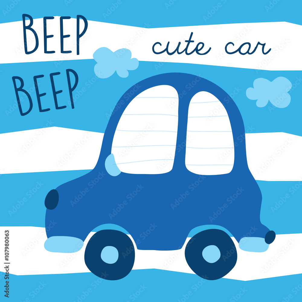 cute car cartoon vector illustration Stock Vector | Adobe Stock