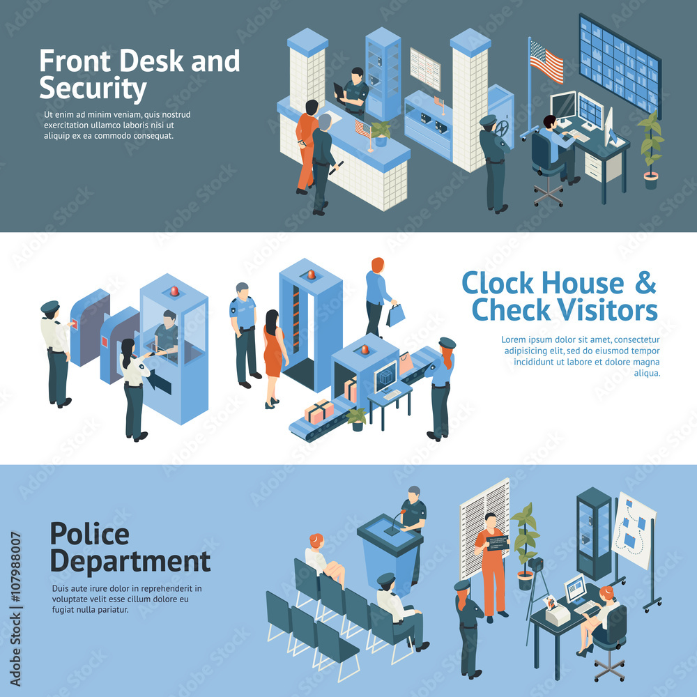 Police Department Banners Set Stock Vector | Adobe Stock