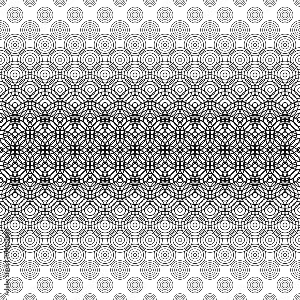 Seamless black and white circle grid pattern Stock Vector | Adobe Stock